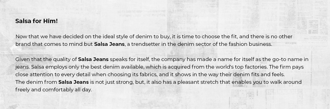 Discover Salsa Jeans Denim Guide For Men | Azadea UAE