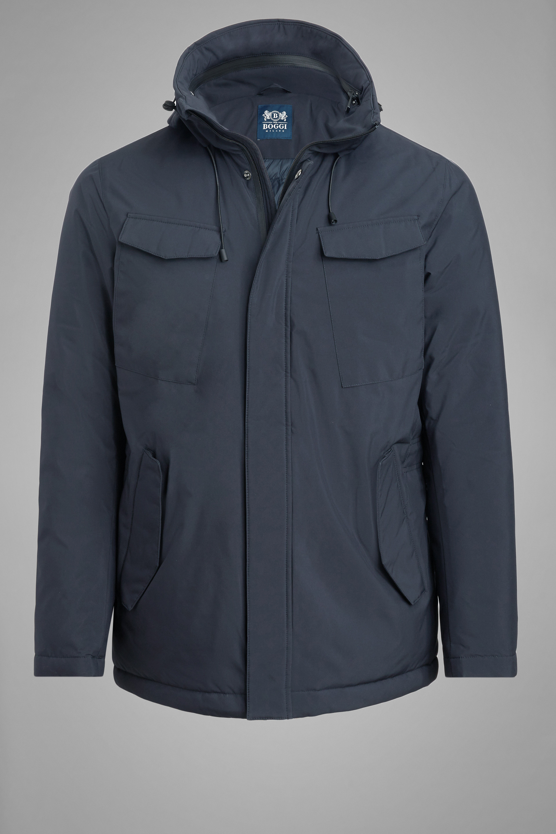 Shop Boggi Milano Blue 3-Layer Down Field Jacket | Azadea UAE